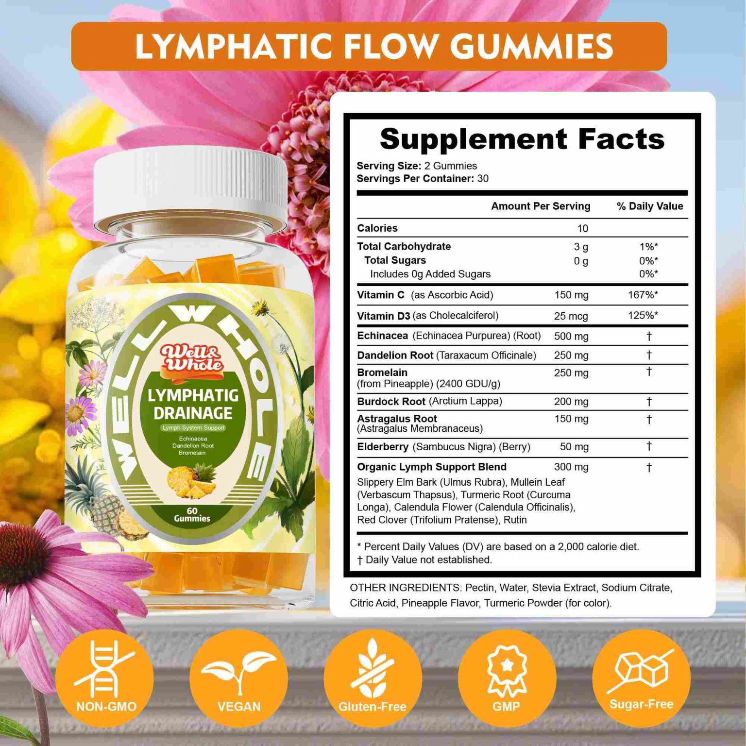 Well&Whole | Lymphatic Drainage Gummies with Echinacea for Lymphatic ...